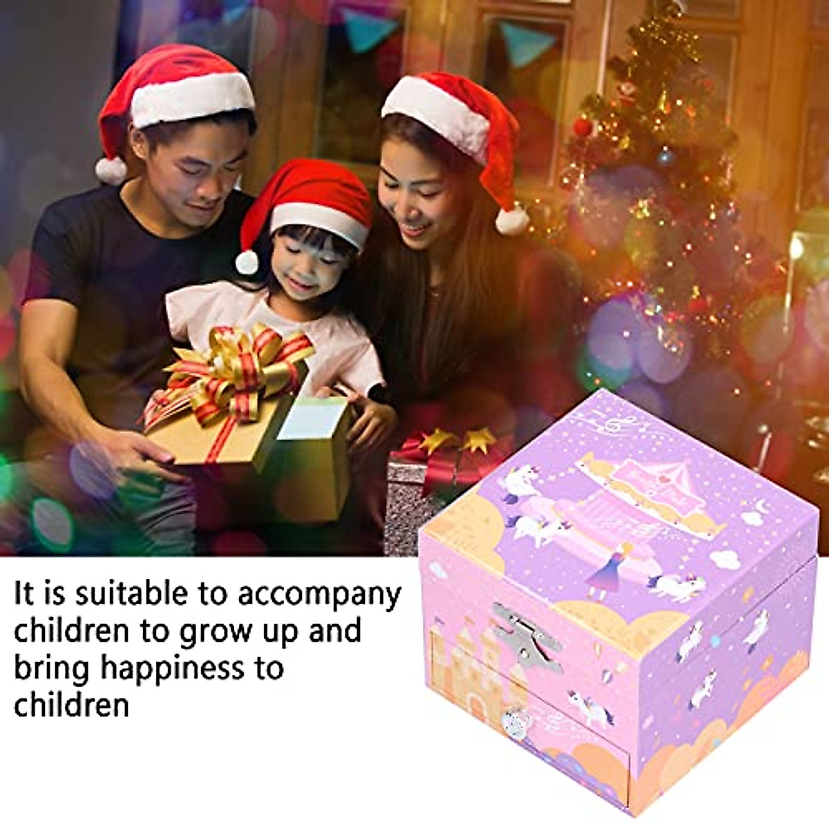 01 02 015 Music Box, Accompany Children Musical Box Bedroom Decoration Animal Shape for Birthday(Default)