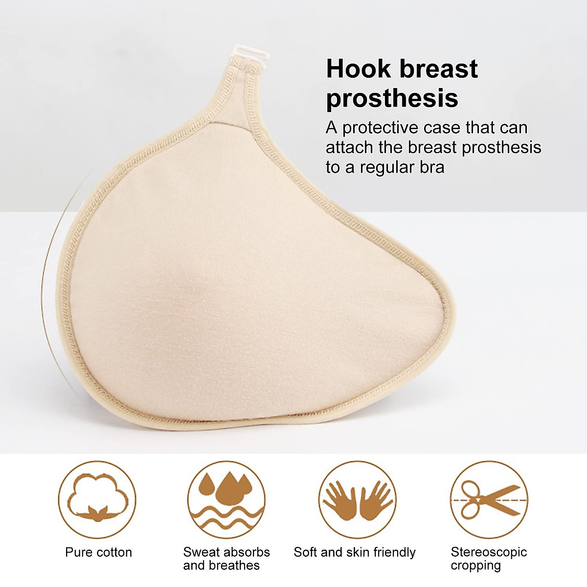 Bra Enhancer Inserts Sleeves, Breast Forms Protector Bag, Mastectomy Prosthesis Protective Cover, Silicone Breast Protective Pocket, Concave Bra Pads, Add 1-2 Cups (Left)
