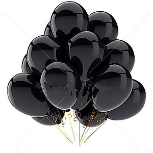 Fecedy 12" 100pcs/pack Gold Black Round Balloons for Graduation Wedding Birthday Baby Shower Party decorations