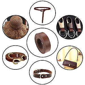 picheng Leather Strap Dark Brown 1 Inch Wide 72 Inches Long, Leather belt Strips Very Suitable for Pet Collars, Traction Ropes,Belts, Keychains, Leather Watch Straps DIY Craft Projects (Dark Brown)