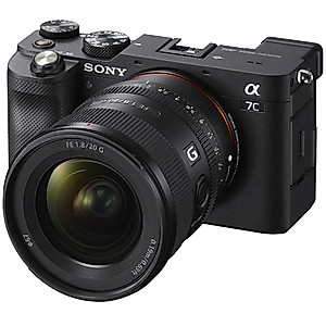 Sony a7C Mirrorless Full Frame Camera Body with Sony FE 20mm F1.8 G Lens SEL20F18G Black ILCE7C/B Bundle with Deco Gear Photography Backpack Case, Software and Accessories
