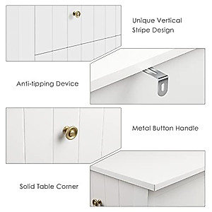 FOTOSOK White Dresser, Chest of Drawers, Modern 6 Drawer Double Dresser with Deep Drawers, Wide Storage Organizer Cabinet for Living Room, Hallway