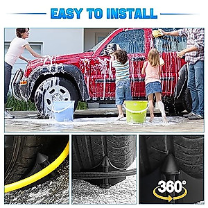 SHINEHOME 4 Pcs Car Hose Guide, Car Detailing Supplies Cleaning Tools Hose Guides for Car Washing, Tire Hose Roller Preventing Car Wash Hose Stuck Under The Tires, for All Types of Wheels (Black)