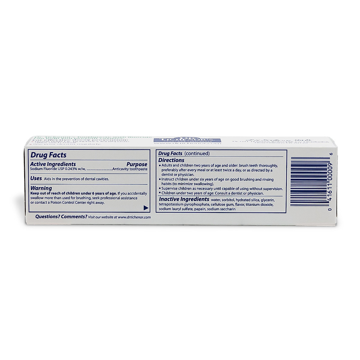 Dr. Tichenor's Extra Whitening Fluoride Toothpaste 6.4 oz (Pack Of 2)