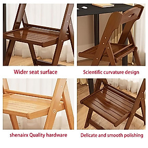 Shenairx Bamboo Folding Chairs, Fully Assembled Folding Chair, Indoor and Outdoor Wedding Chair Wooden Slatted Seat for Dining Room Kitchen Balcony Wedding Occasion Events,1ps(Natural Color)