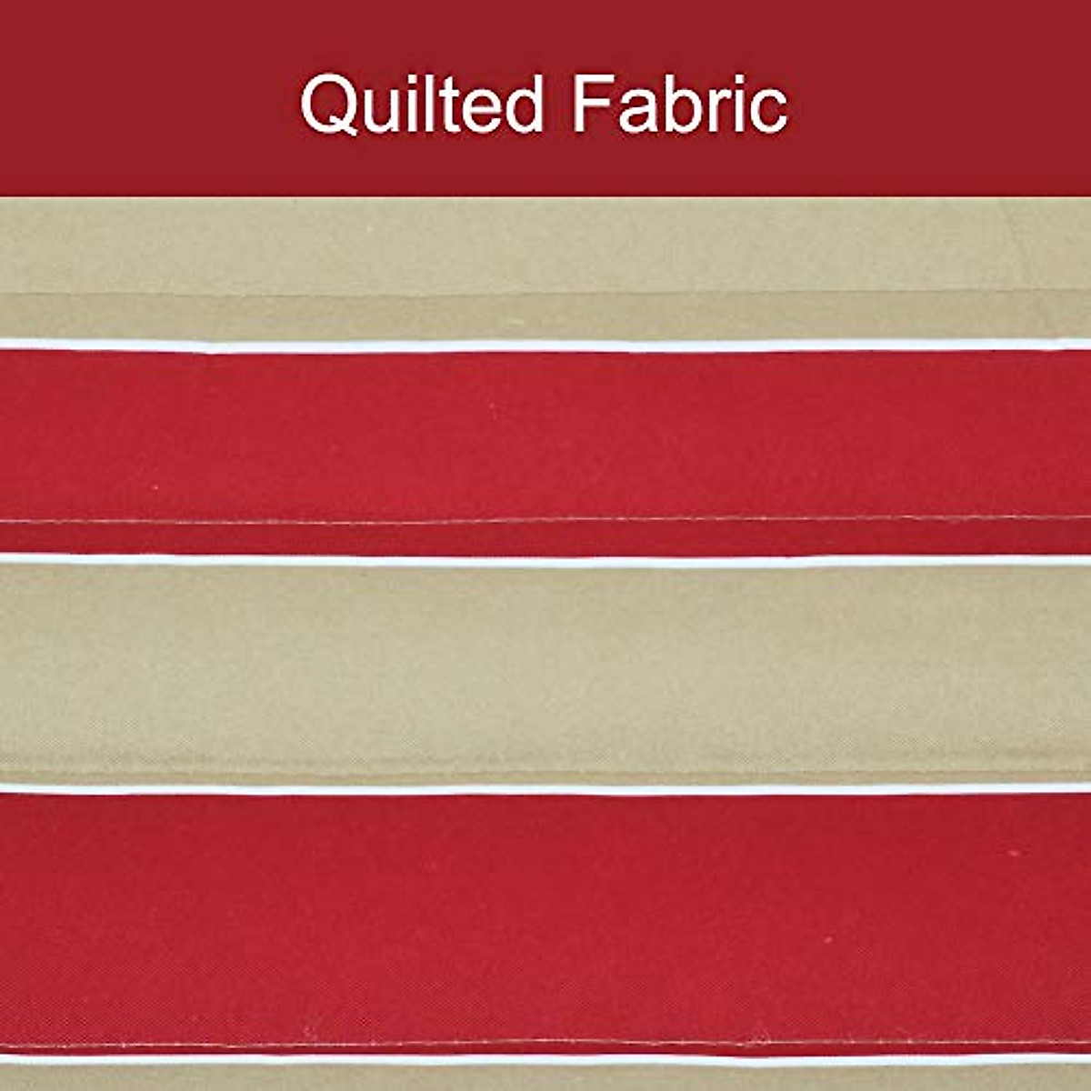 Prime Garden Quilted Fabric Hammock with Pillow, Heavy Duty Hammock with Hardwood Spreader Bars, 2 People Double Hammock for Outdoor Outside Patio Backyard Poolside Beach (Cherry Stripe)