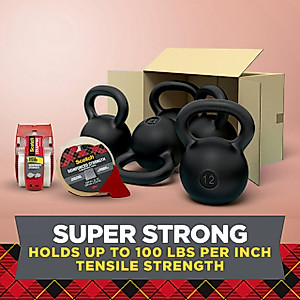 Scotch Reinforced Strength Shipping Strapping Tape with Dispenser, Clear, 1.88"x 360 in, 1 Dispenser/Pack, Pack of 1