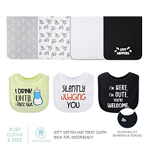 The Peanutshell Newborn Clothes & Accessories Set | 30 Piece Layette Gift Set | Fits Newborn to 3 Months | Elephant & Funny Sayings