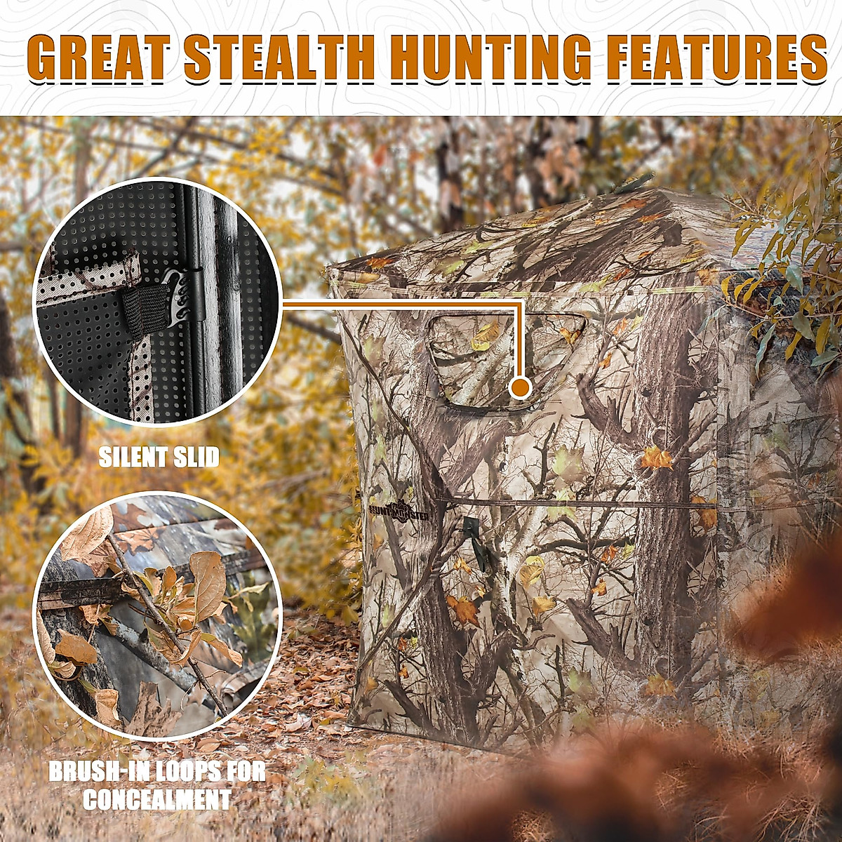 Hunting Blind and Silent Hunting Clothes for Men Fleece Lining, Safety Strap Compatible