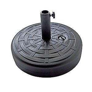 FLAME&SHADE 60lb Round Water Fillable Base Stand Weight for Patio Market Table Umbrella Outdoor, Black