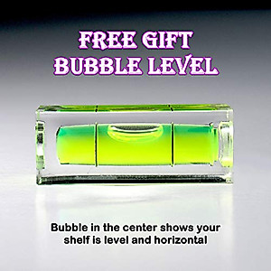 Simply Heaven Clear Vinyl Record Shelf Wall Mount 2 Pack Includes Bonus Bubble Level, Acrylic Album Record Holder, LP Display Floating Shelves