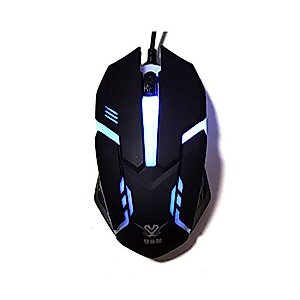 SKYAE Wired Game Mouse Gaming Aggravating Iron Board Durable Use Shu Beautiful Cool USB Games Office Mouse Home Black