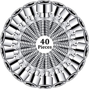 40 Pieces M5 Hex Bolt Socket Tapping Screw Bolts Water Bottle Cage Bolts with Washers for Bike Water Bottle Cage Holder Bracket Rack, 0.67 x 0.31 Inch