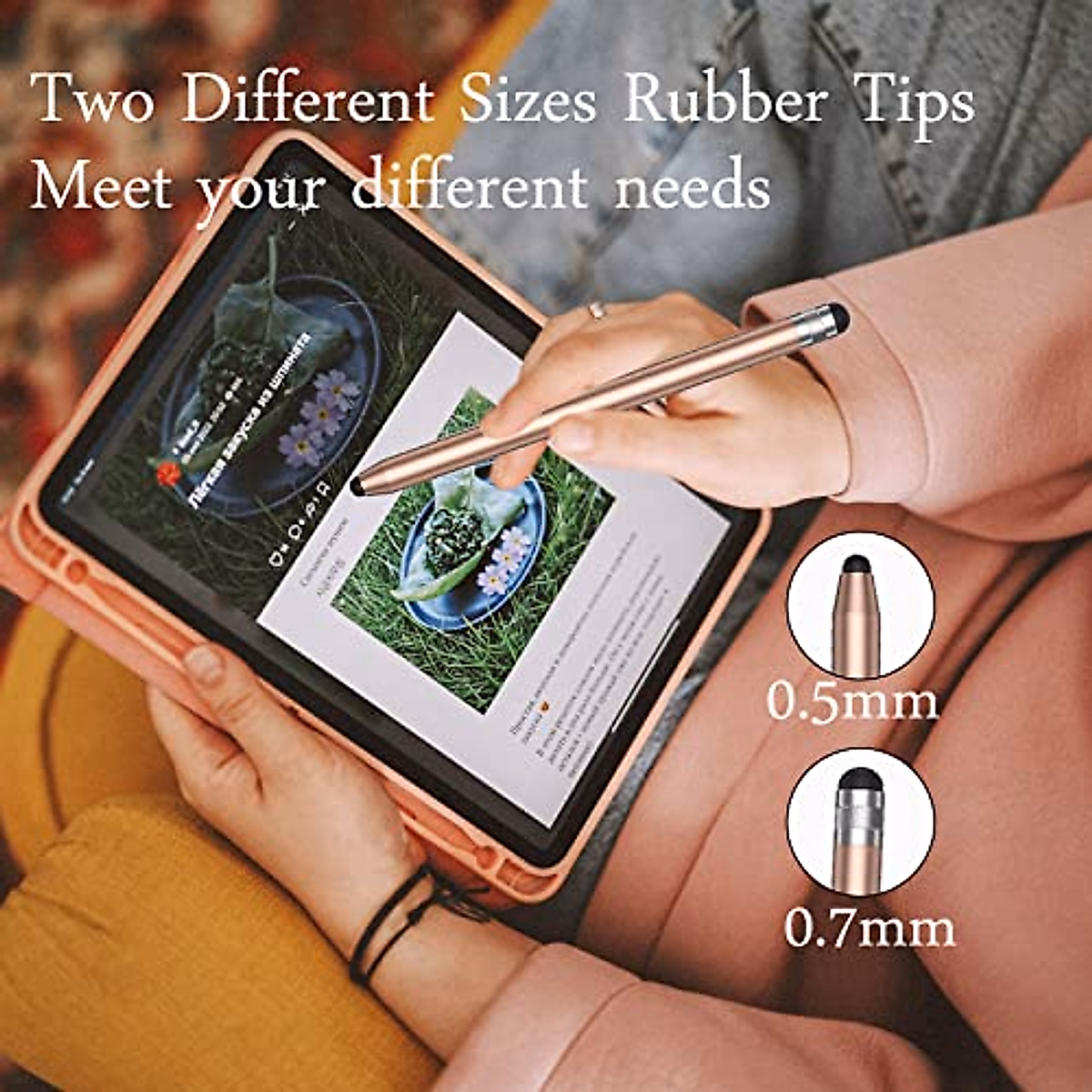 4 Pack Stylus for iPad Luntak Stylus Pens for Touch Screens 2-in-1 iPad Pencil Universal Rubber iPad Stylus Touch Screen Pen iPad Pen Compatible with iPad Mini/iPhone/Galaxy Note/Huawei/Xiaomi/Android