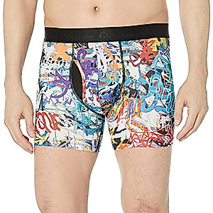 Robert Graham Grafitti Boxer Brief with Pouch-Men's Underwear, Teal