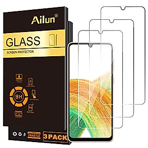 Ailun Screen Protector for Galaxy A14 5G/A13 5G/A12 4G 5G/A12 Nacho/A32 5G/A42/A02/A02S/A03/A03S/A03core/M12 3Pack Tempered Glass Japanese Glass Ultra Clear Anti-Scratch Case Friendly