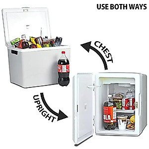 Koolatron Thermoelectric Iceless 12V Cooler/Warmer 36 qt (34 L), Electric Portable Car Fridge w/ 12 Volt DC Power Cord, Gray/White, Travel Road Trips Camping Fishing Trucking, Made in North America