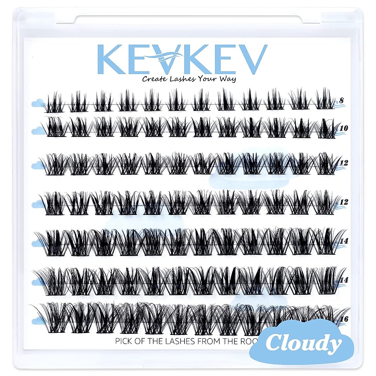Lash Clusters 84 Pcs Cluster Lashes Natural Look DIY Lash Extension Lashes That Look Like Extensions Wispy Lashes Fluffy Eyelash Clusters Thin Band & Soft (Cloudy,D-8-16mix)