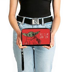 Buckle-Down Women's PU Zip Around Wallet Rectangle-Star Wars The Child, 7.5"x4.5"