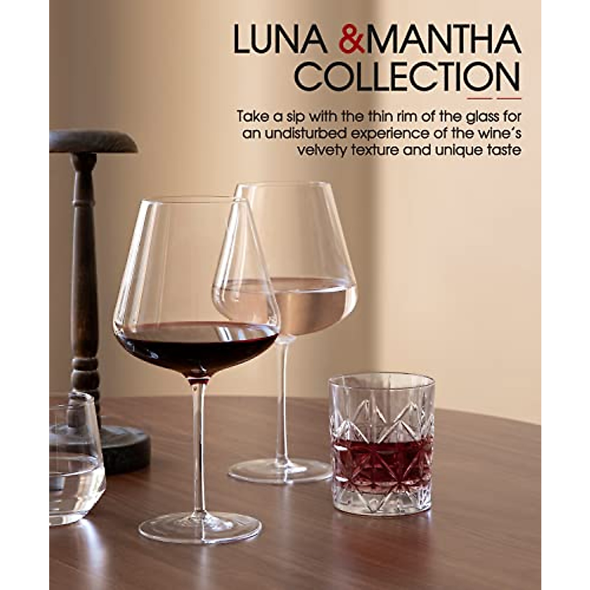 ROVSYA Red Wine Glasses Set of 4-28oz Large Wine Glasses Hand Blown Crystal-Clearer,Lighter for Wine Tasting, Gift Packaging for Wedding, Anniversary, Father's Day, Birthday