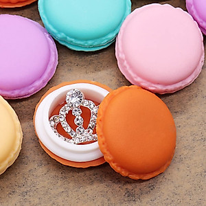 AKOAK 6 Pcs Mini Macaron Candy Box Earrings/Ring/Necklace/Headphones/SD Card Storage Box Round Pill Box