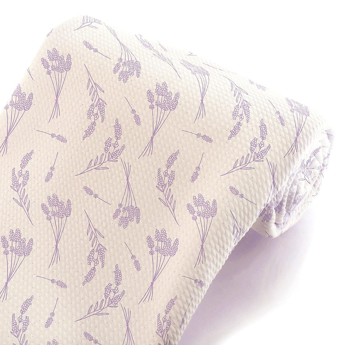 Lavender Bouquets Printed Liverpool Fabric Textured Knit 4 Way Stretch - 6'' Strip
