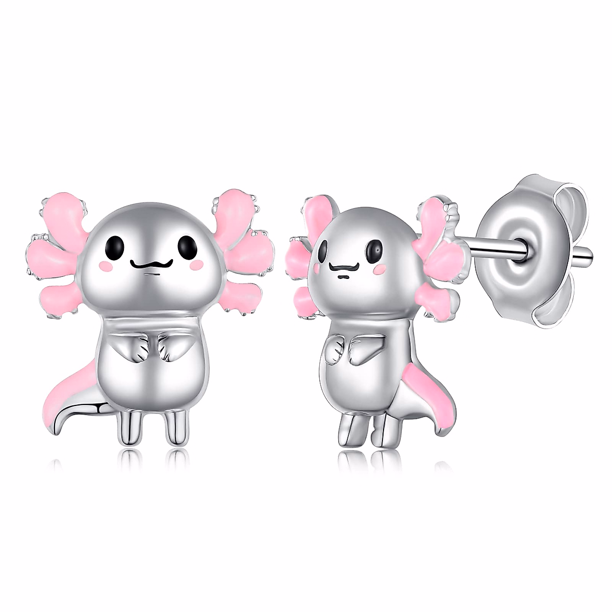 Axolotl Earrings for Women 925 Sterling Silver Axolotl Stud Earrings Cute Animal Axolotl Jewelry for Women Axolotl Gifts