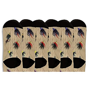 Fish Gifts for Women and Men Fly Fishing Gifts Fish Crew Socks Unisex 6-Pairs Novelty Crew Socks
