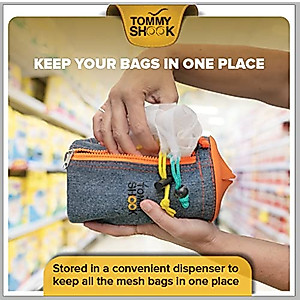 TOMMY SHOOK Reusable Mesh Produce Bags - Storage Bags Dispenser, Reusable Vegetable Produce Bags - Mesh Bags for Vegetables, Vegetable Bags for Refrigerator, Reusable Produce Bags Grocery Washable