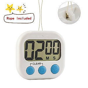 Digital Kitchen Timer, Big Display Screen, Loud Alarm, Strong Magnetic Backing Stand, Cooking Baking Kids Classroom Teacher Game Timers, Minute Seconds Count Up Countdown and Simple Operation(4 Pack)