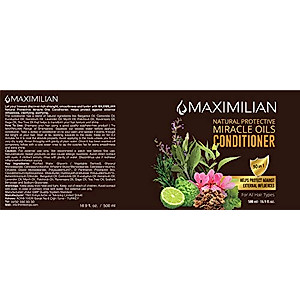 MAXIMILIAN All Natural Shampoo Deep Cleansing Natural Shampoo and Conditioner Set, 10 Hair Oils & Provitamin B5, Vegan Shampoo and Conditioner Shampoo Natural Scented, 2 x 16.9 Fl Oz
