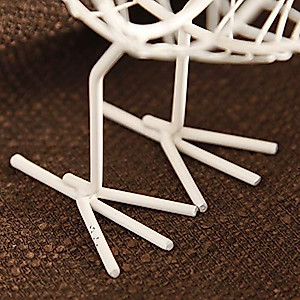 WhaleCreation Handicraft Bird Metal Decorative Figurine Home Decor Gift Toy (White)