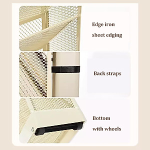 Rolling Cart Organizer Metal 6 Tier Rolling Cart with Wheels Magazine Rack Book Carts with Wheels for Bedroom Living Room Home School,Black,8 Tier