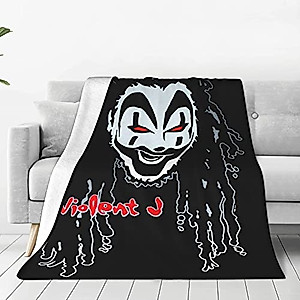 Insane Hip Clown Hop Posse Throw Blankets Flannel Blanket Lightweight Throw Blanket for Couch Bed Soft Warm Cozy 80"x60"
