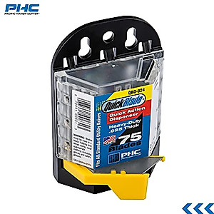 Pacific Handy Cutter QBD324 Quick Action Blade Dispenser, Blade Bank with 75 SB-92 Standard Utility Blades