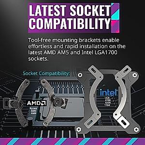 CoolerMaster MasterLiquid ML240L RGB V2, Close-Loop AIO CPU Liquid Cooler, Gen3 Dual Chamber Pump, 240mm Radiator, SickleFlow 120 PWM ARGB, AMD Ryzen AM5/AM4, Intel LGA1700/1200 (MLW-D24M-A18PC-R2)