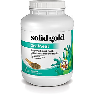 Solid Gold SeaMeal Cat & Dog Food Topper - Kelp Powder Dog & Cat Multivitamin - Omega 3 & Digestive Enzymes for Skin & Coat, Gut + Immune Support - 5 LB