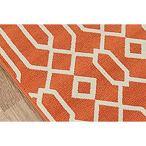 Momeni Rugs , Baja Collection Contemporary Indoor & Outdoor Area Rug, Easy to Clean, UV protected & Fade Resistant, 5'3" x 7'6", Orange