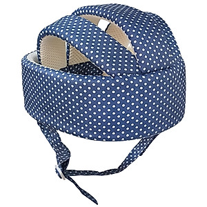 Ocanoiy Baby Safety Helmet Toddler Children Headguard Infant Head Cushion Protective Harnesses Cap Soft Adjustable Kid Safety Hat Head Protector (Blue Dots)