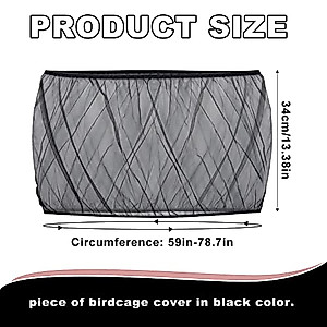 Chihutown Bird Cage Seed Catcher, Bird Cage Mesh Guard Netting, Bird Cage Seed Guard Skirt, Parakeet Cage Skirt for Round Square Cages (Black)
