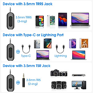 ZMOTG Wireless Lavalier Microphone, Lapel Mic for iPhone/Android/Camera/PC, Mini Clip-On Mic with 3 Cable Adapters for Video Recording, YouTube, TikTok, Vlogging, Interviews, and Live Streaming