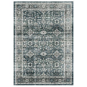koorlian Washable Rugs 4x6 Distressed Vintage Boho Rug,Distressed Vintage Boho Rug Floor Carpet Bedroom Dining Room Office