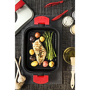 UchiCook Steam Grill Metal Cover, Red