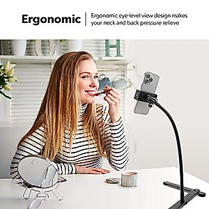 LimoStudio Overhead Flexible Gooseneck Tabletop 13.6-Inch Tripod Lightweight Stand Phone Holder Mount Compatible with iPhone, Galaxy, Pixel, AGG3314