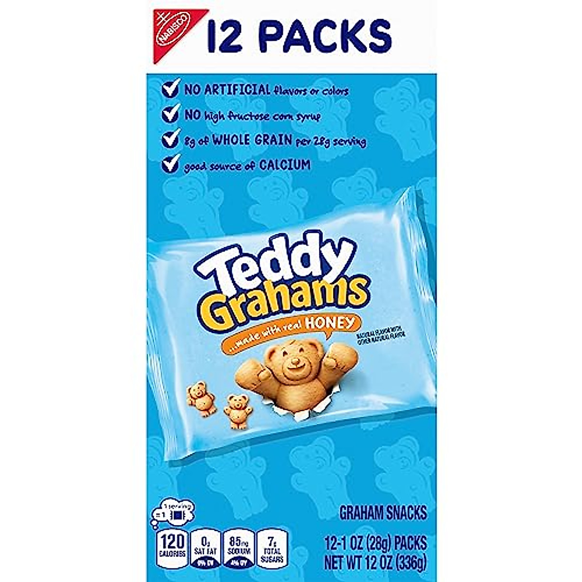 Teddy Grahams Honey Graham Snacks, 48 Total Snack Packs (4 Boxes)