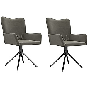 vidaXL Swivel Dining Chairs in Luxurious Dark Gray Velvet– Modern and Stylish, Comfortable Foam-Filled Seat, Perfect for Elegant Dining and Living Spaces