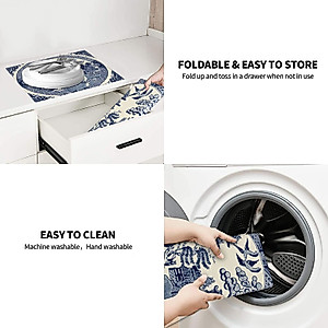 Dish Drying Mat For Kitchen Counter,Chinoiserie Soft Microfiber Ultra Absorbent Microfiber Dishes Drainer Mats 16 X 18 Inch