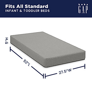 GAP babyGap TrueSleep 2-Stage Deluxe Crib and Toddler Mattress - Waterproof - GREENGUARD Gold Certified – Temperature Regulating – Moisture Wicking