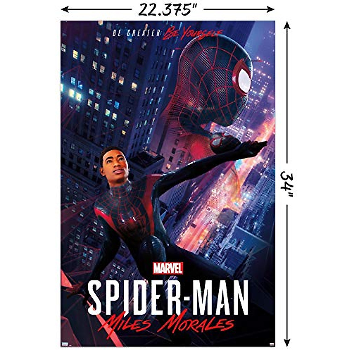 Trends International Marvel's Spider-Man: Miles Morales - Pose Wall Poster, 22.375" x 34", Unframed Version