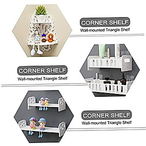 DECHOUS 1pc Triangle Shelf Cabinet Shelf Wall Mounted Shelf Sink Shelf Multi- Function Storage Shelf Under Sink Cabinet Organizer Cabinet Shelf Organizer Rack Corner Shelf Kitchen Shelf